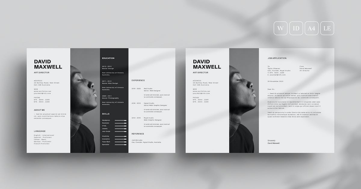 HORIZONTAL RESUME TEMPLATE: Descargar plantilla de CV