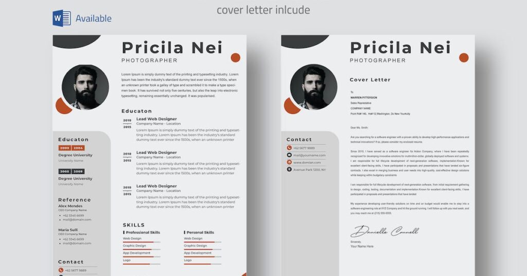 Plantillas de Currículum Vitae en formato Carta De Presentacion 【Gratis