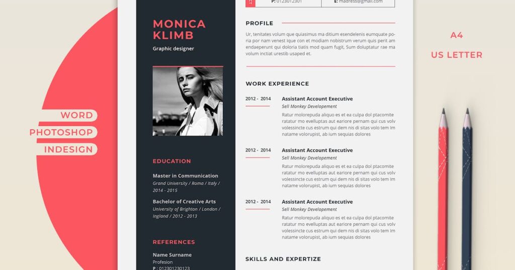CV MONICA: Descargar plantilla de CV