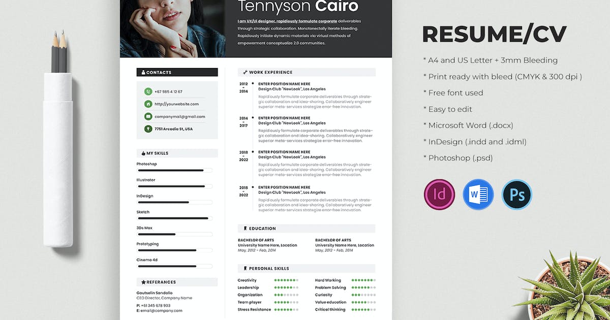 Plantillas de Currículum Vitae para Persona De Libre Dedicacion 【Gratis