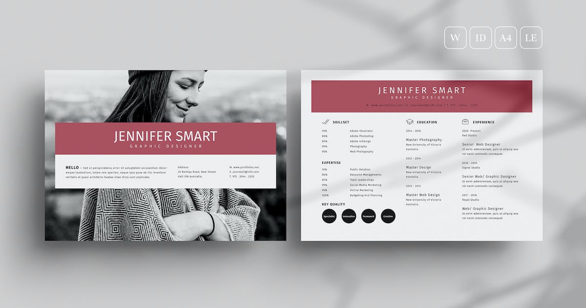 HORIZONTAL RESUME TEMPLATE: Descargar plantilla de CV