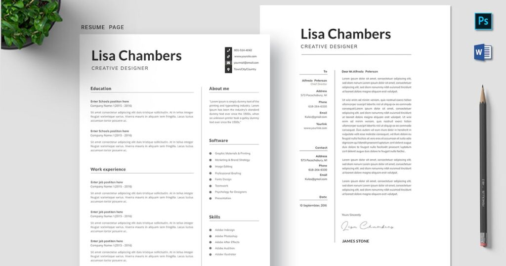 RESUME AND LETTER FOR WORD OFFICE: Descargar plantilla de Currículum vitae