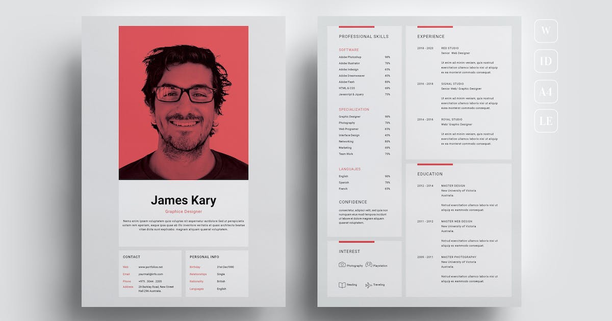 MINIMUM RESUME CV TEMPLATE: Descargar plantilla de CV