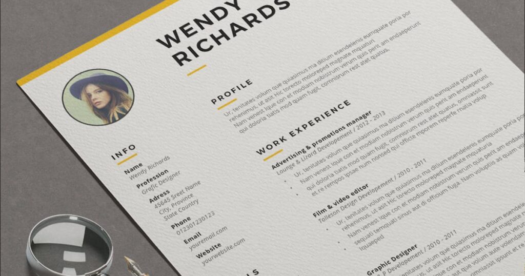 WENDY RESUME: Descargar plantilla de CV