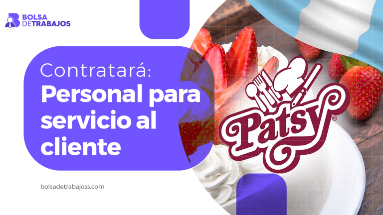 Pastelería Patsy Contratará personal para Servicio al cliente