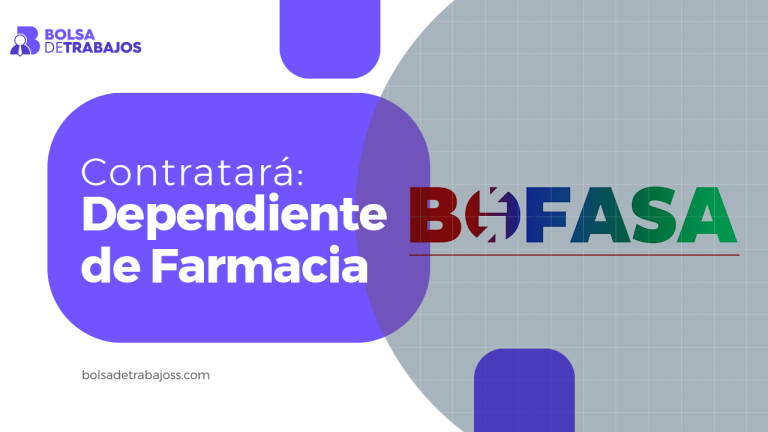 Bodega Farmacéutica S.A Contratara Dependiente de farmacia